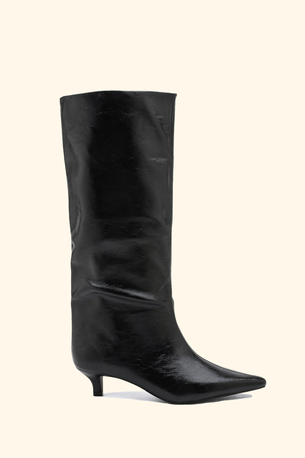 BOTTES KITTEN HEELS ALEXANDRA - NOIR IRISÉ – O'MARA SHOES